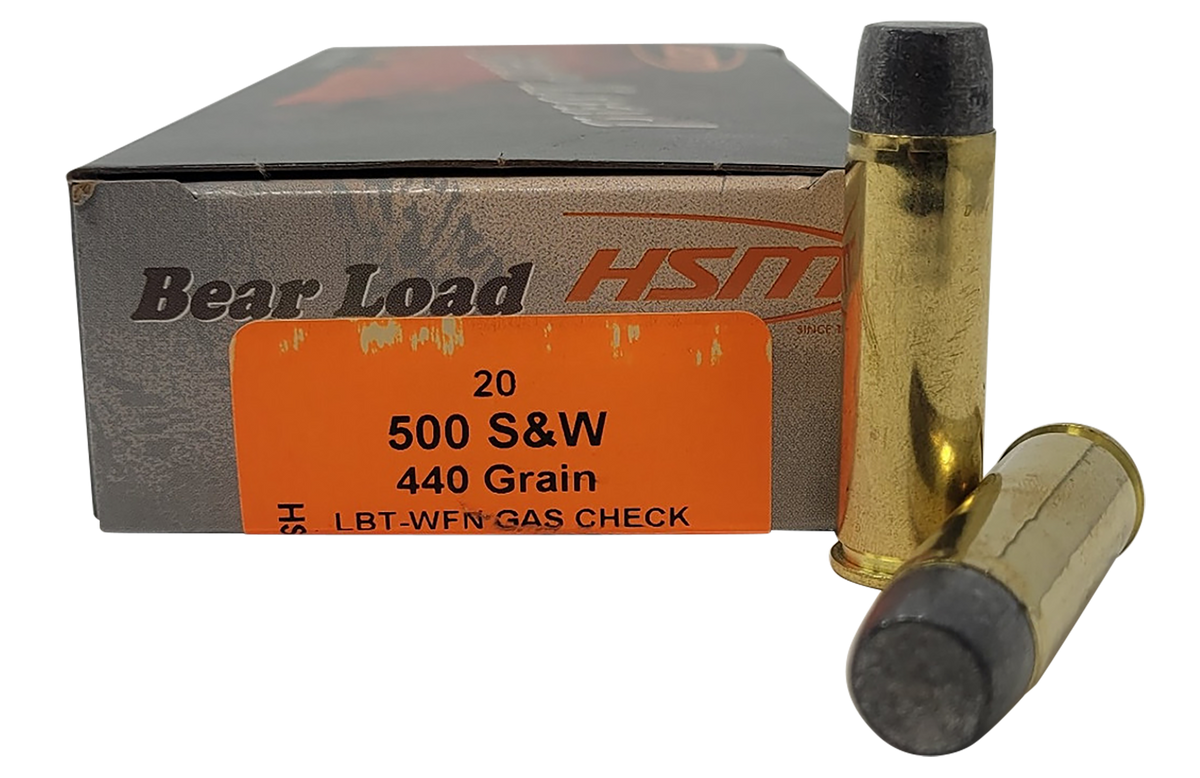HSM 500SW6N Bear Load 500 S&W Mag 440 gr Wide Flat Nose 20 Per Box/ 25 ...