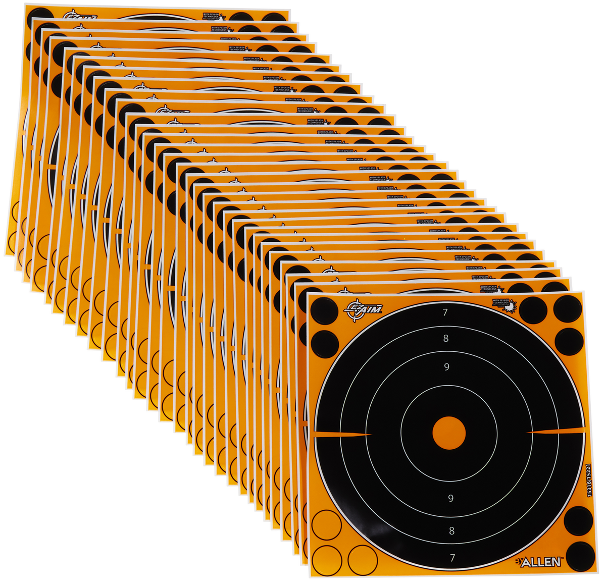 EZ-Aim 15221 Splash Reactive Self-Adhesive Paper Black/Orange 8" Bulls ...